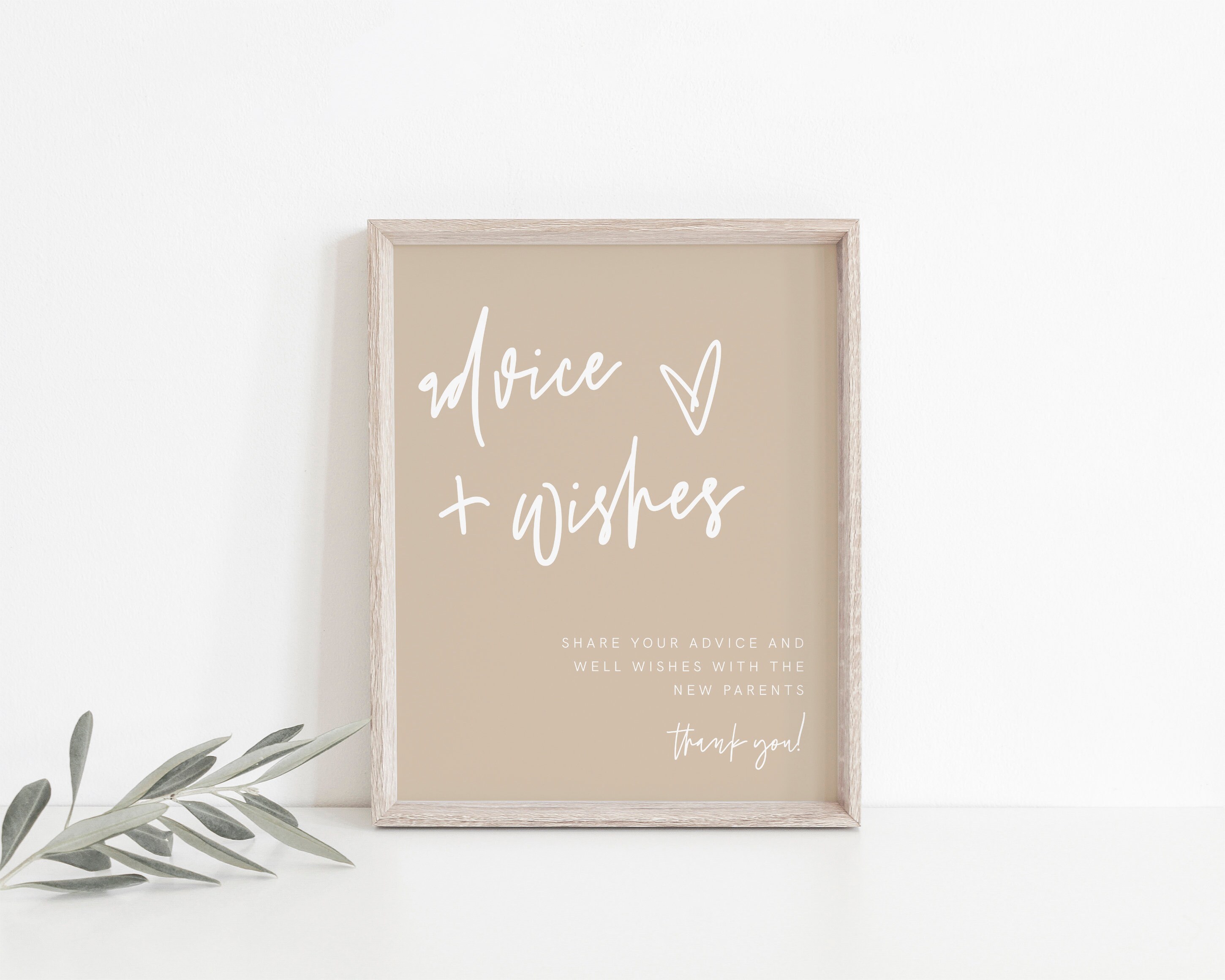 Advice for New Parents, Baby Advice Sign and Cards, Beige Baby Shower ...