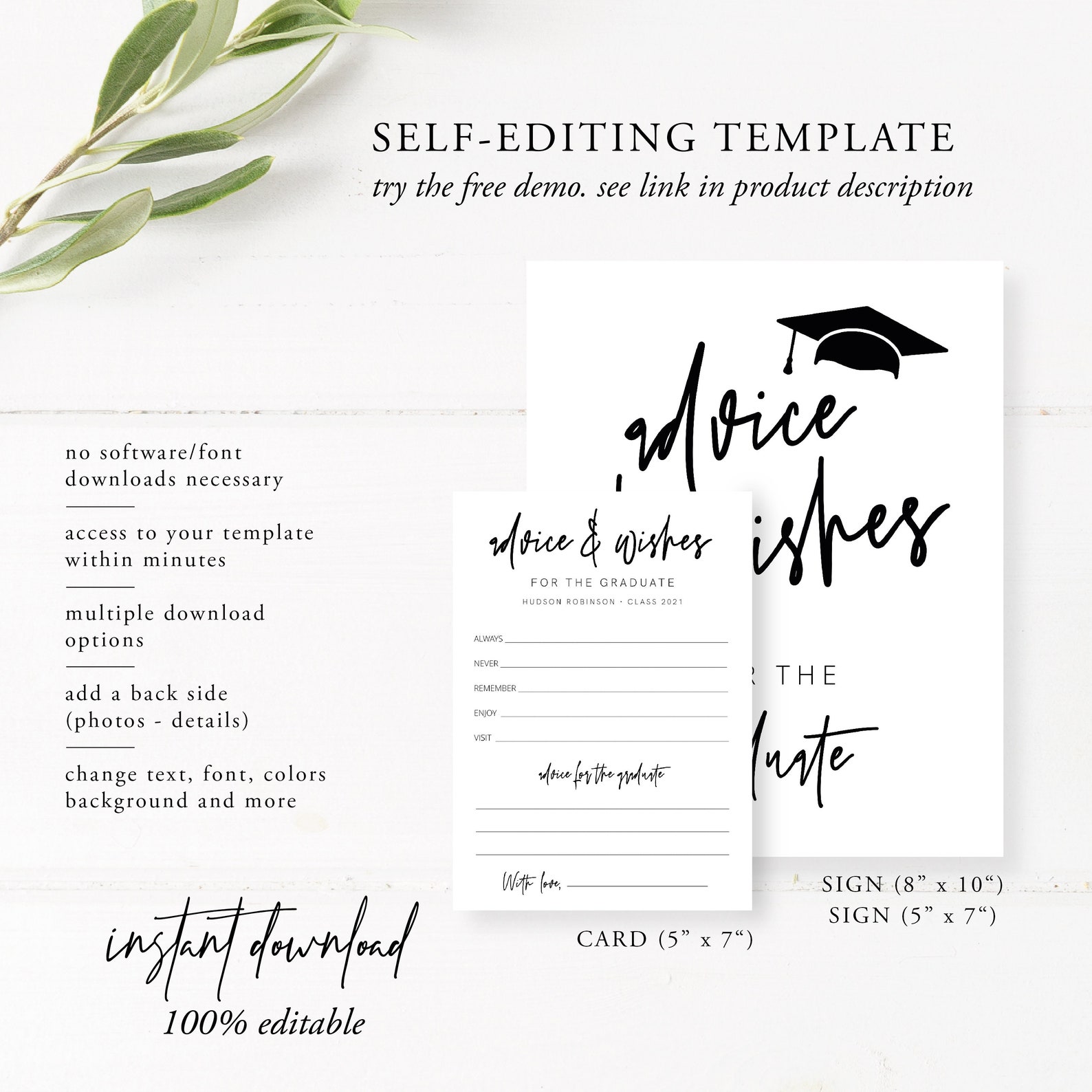 Graduation Advice Cards and Sign Advice and Wishes Sign - Etsy