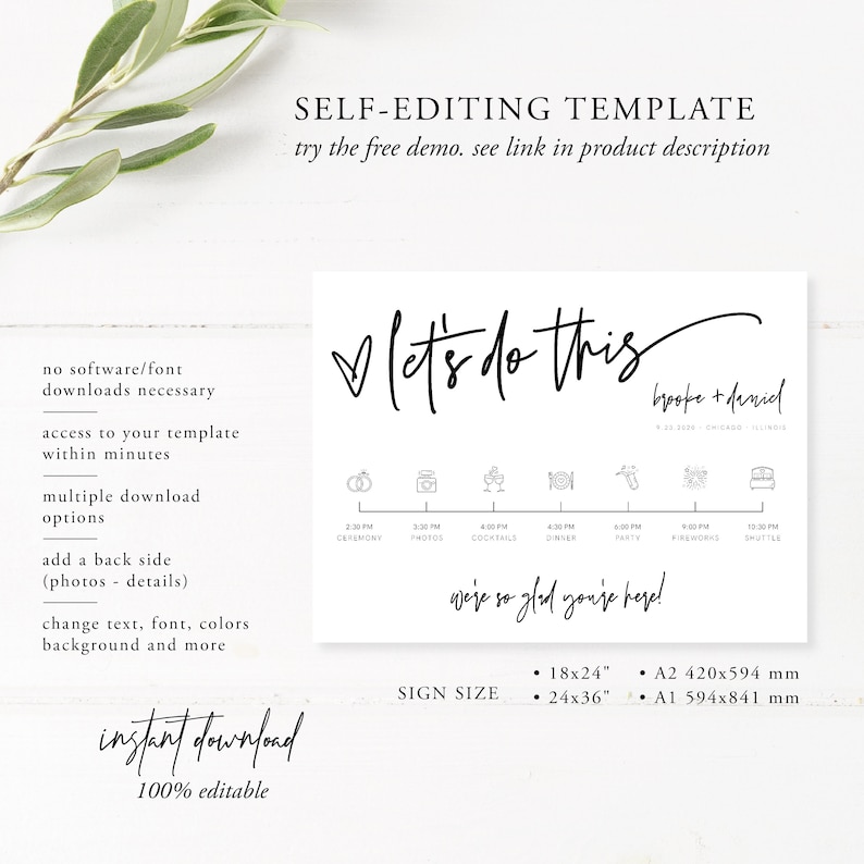 Minimalist Welcome Sign Template Printable Timeline With - Etsy