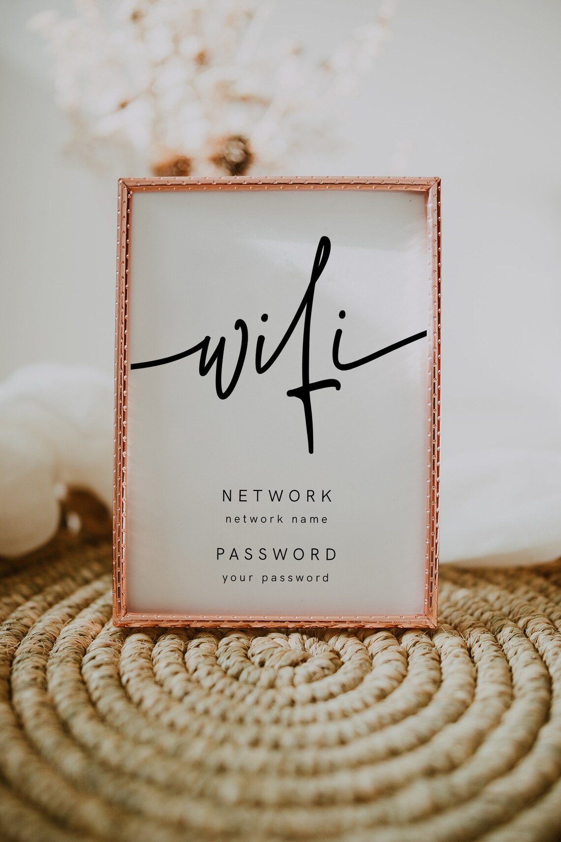 Wifi Password Sign Printable, Editable Wifi Sign Template, 4x6, 5x7 ...