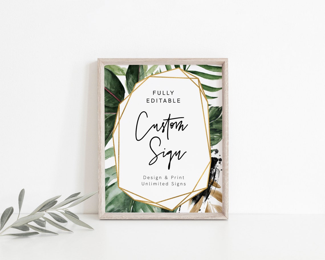 Tropical Sign Template Custom Sign Tropical Sign Printable - Etsy