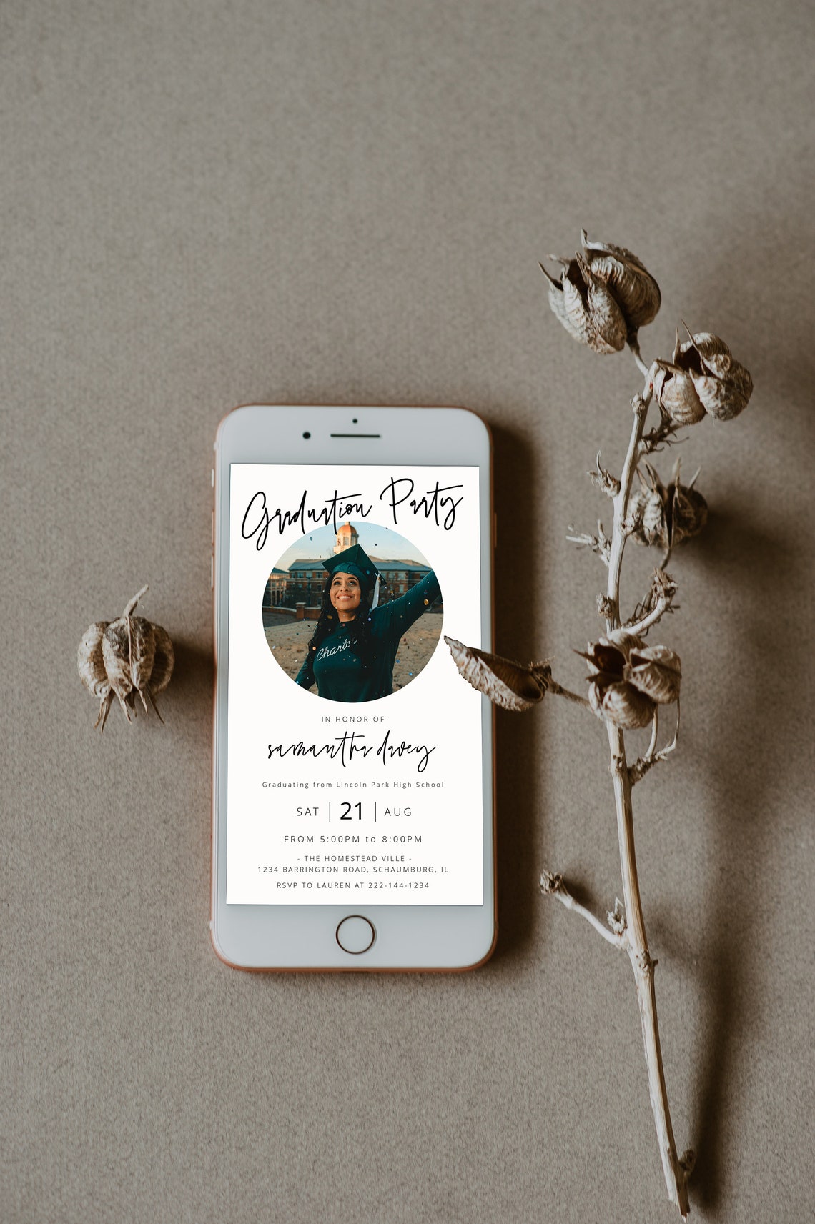 Electronic Graduation Invitation Template College Grad Photo - Etsy