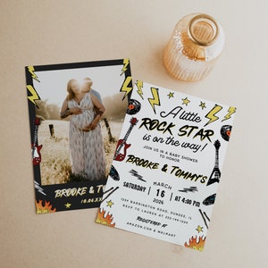 Rock and Roll Baby Shower Invitation, Born to Rock Baby Shower Invite ...