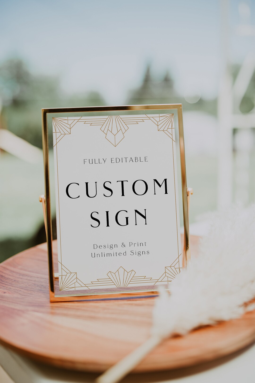Art Deco Custom Sign Template, Art Deco Wedding or Table Sign, Create ...