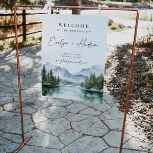 Mountain Welcome Sign, Woodland, Printable Wedding Rustic Mountain ...