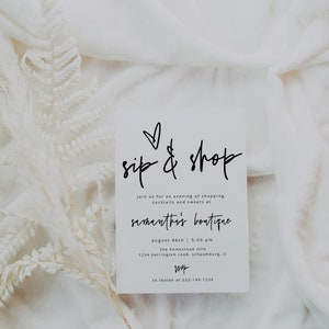 Sip and Shop Invitation Template, Business Holiday, Christmas Launch ...