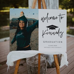 Photo Graduation Welcome Sign Template Graduation Poster | Etsy
