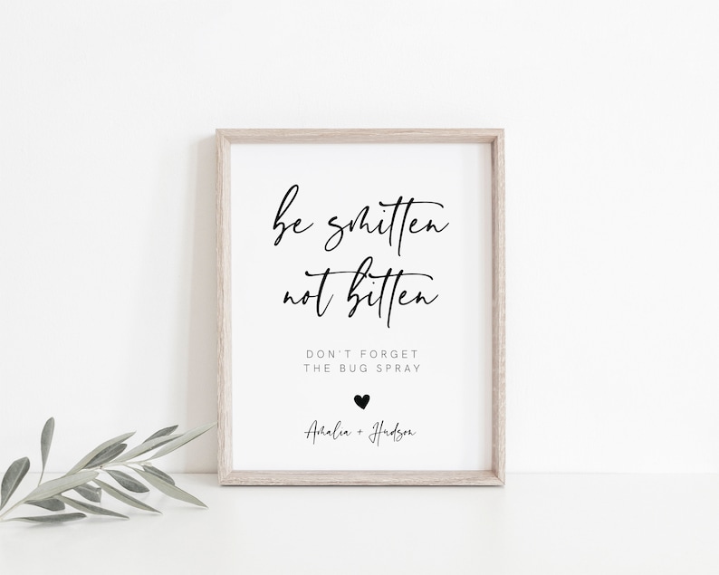 Bug Spray Sign, Bug Spray Available, Minimalist Outdoor Wedding ...