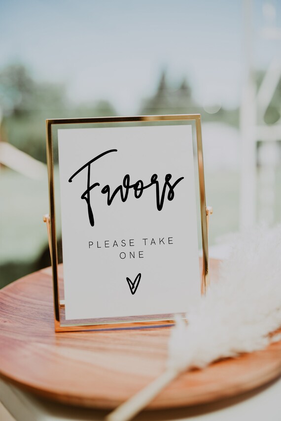 Favors Sign Printable Modern Minimalist Wedding Favor Sign - Etsy