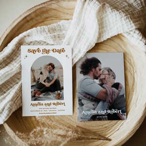 Retro Save the Date Template, Retro Copper, Wedding Date Printable ...