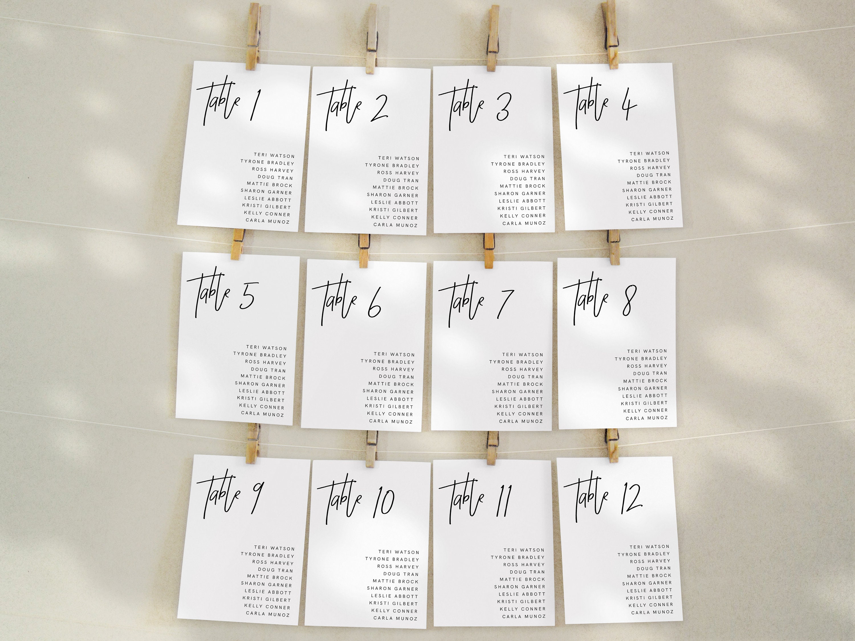 Modern Wedding Seating Chart Card Minimal Wedding Seating - Etsy