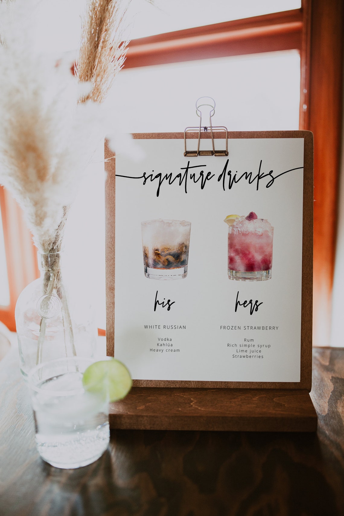 Signature Drinks Sign Template, Printable Signature Cocktails Sign ...