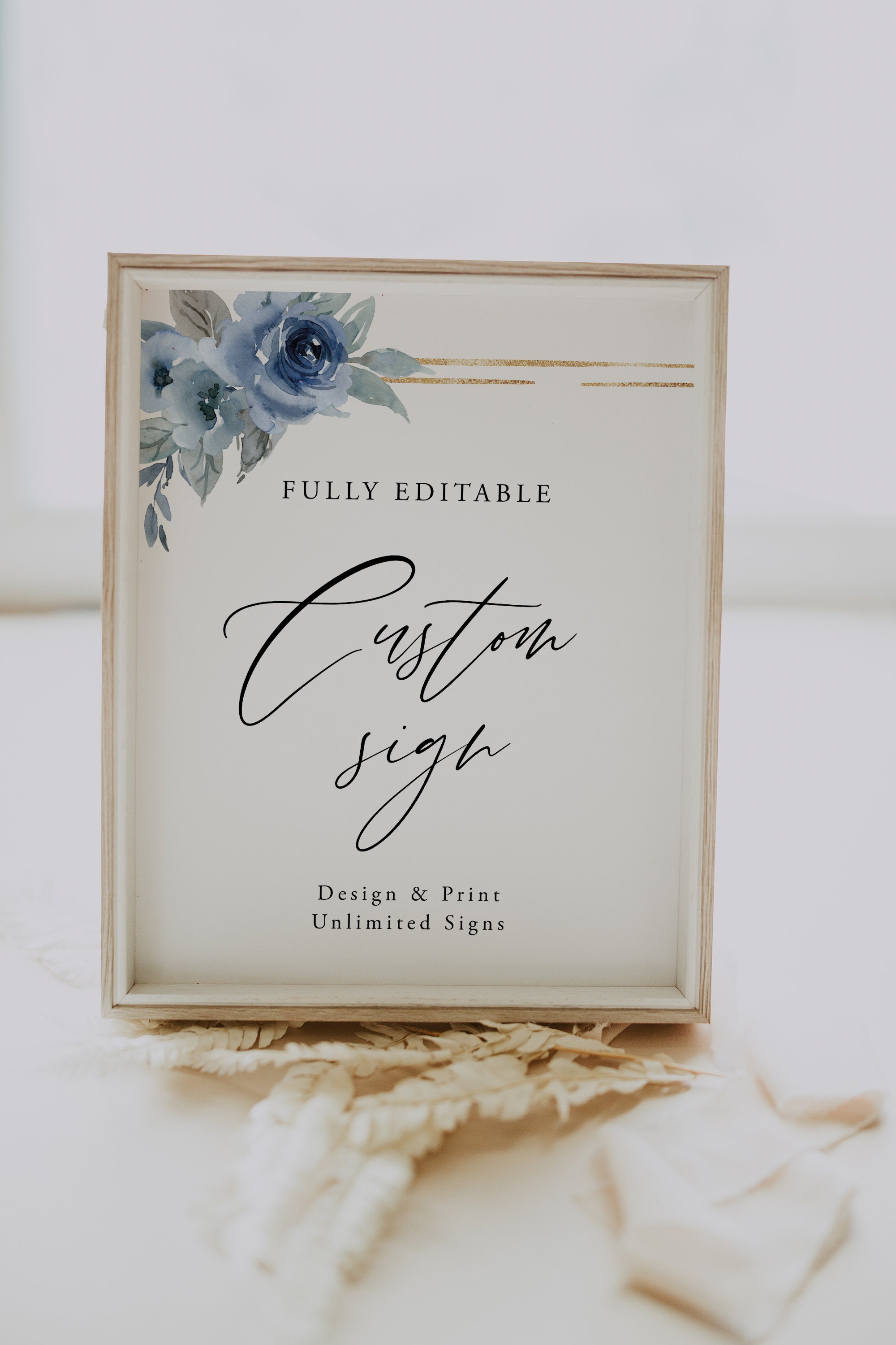 Dusty Blue Custom Sign Template, Dusty Blue Wedding or Bridal Shower ...