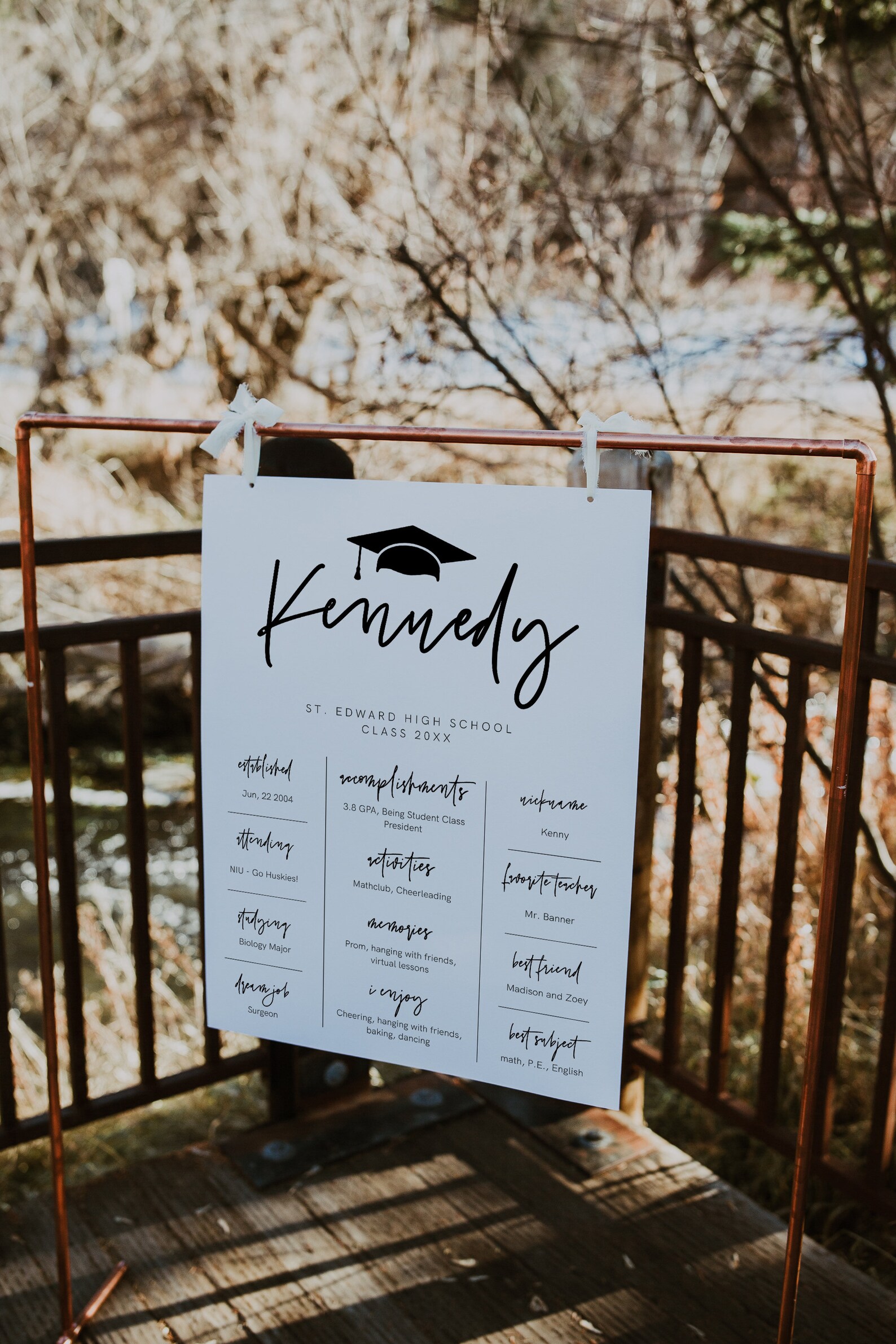 Graduation Milestone Poster Board Template Printable - Etsy