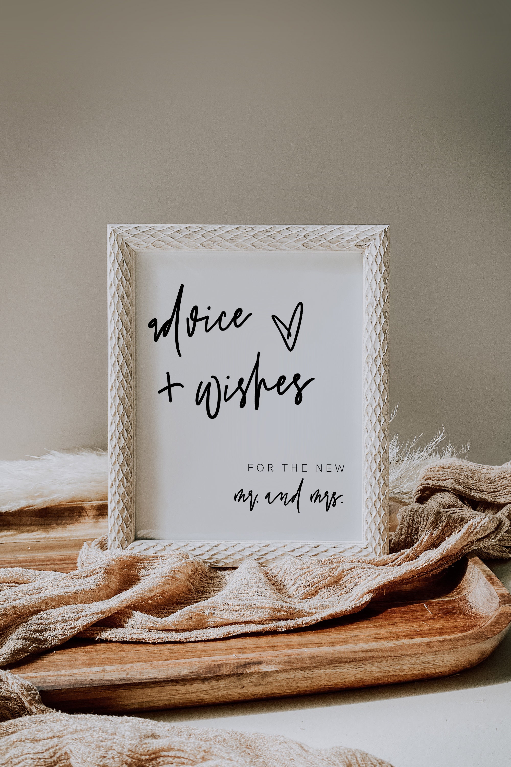 Modern Advice for the Bride and Groom Card Template, Advice Cards ...