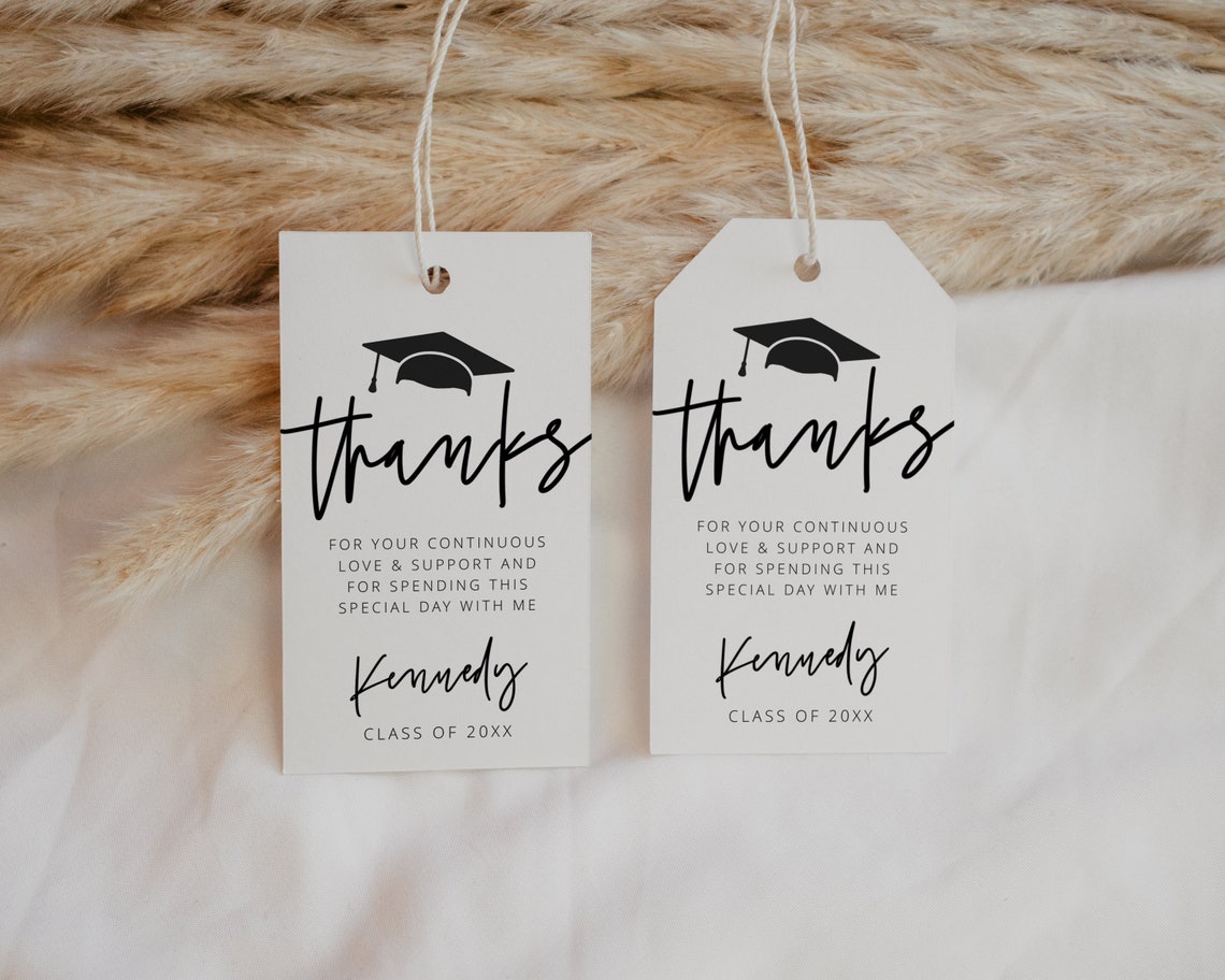 Graduation Favor Tag Graduation Thank You Tag Class of - Etsy
