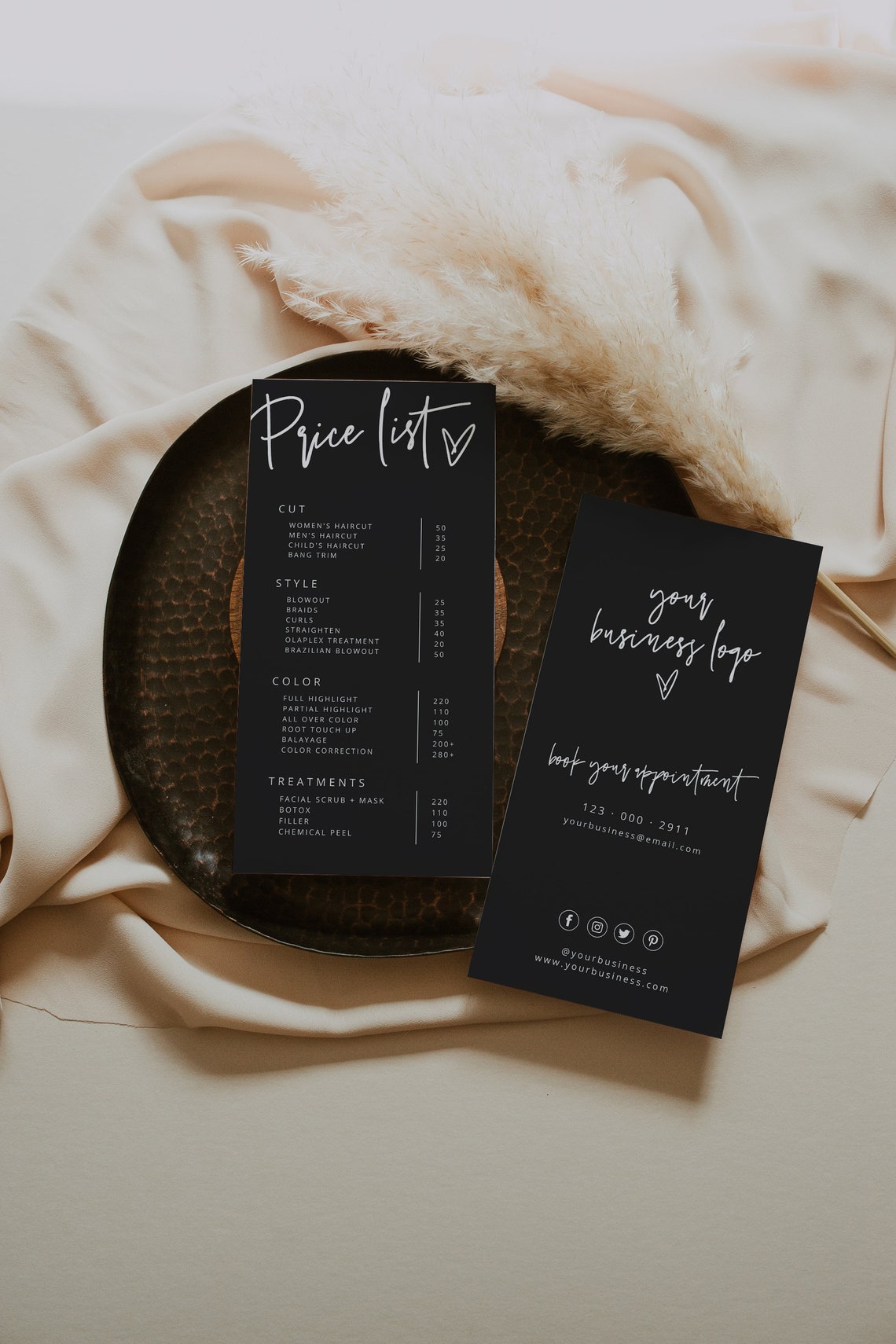 Price List Template, Small Business Price List, Editable Price Sheet ...