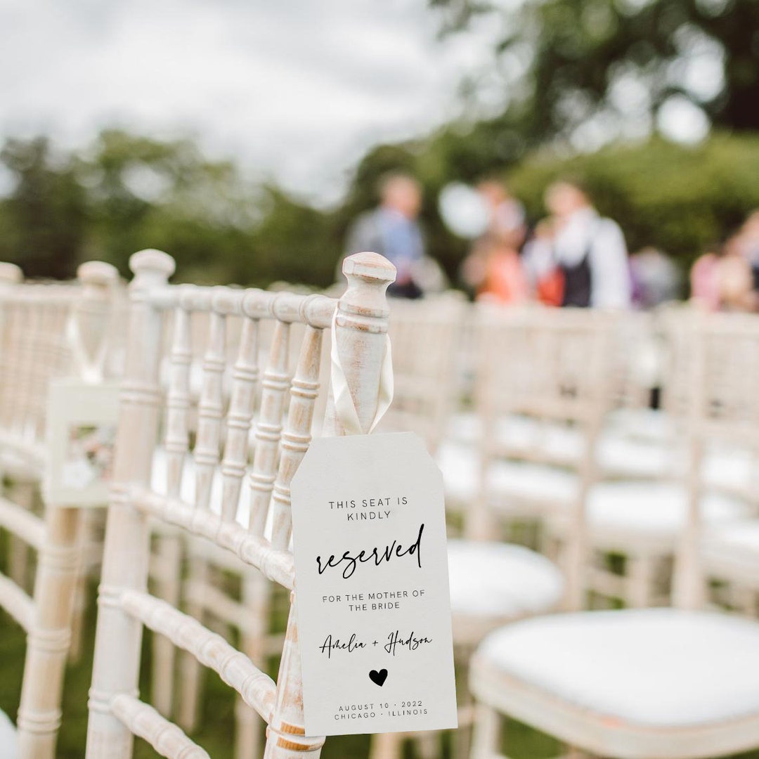 Reserved Chair Tag, Wedding Seating Tag, Printable Chair Tag, Reserved ...