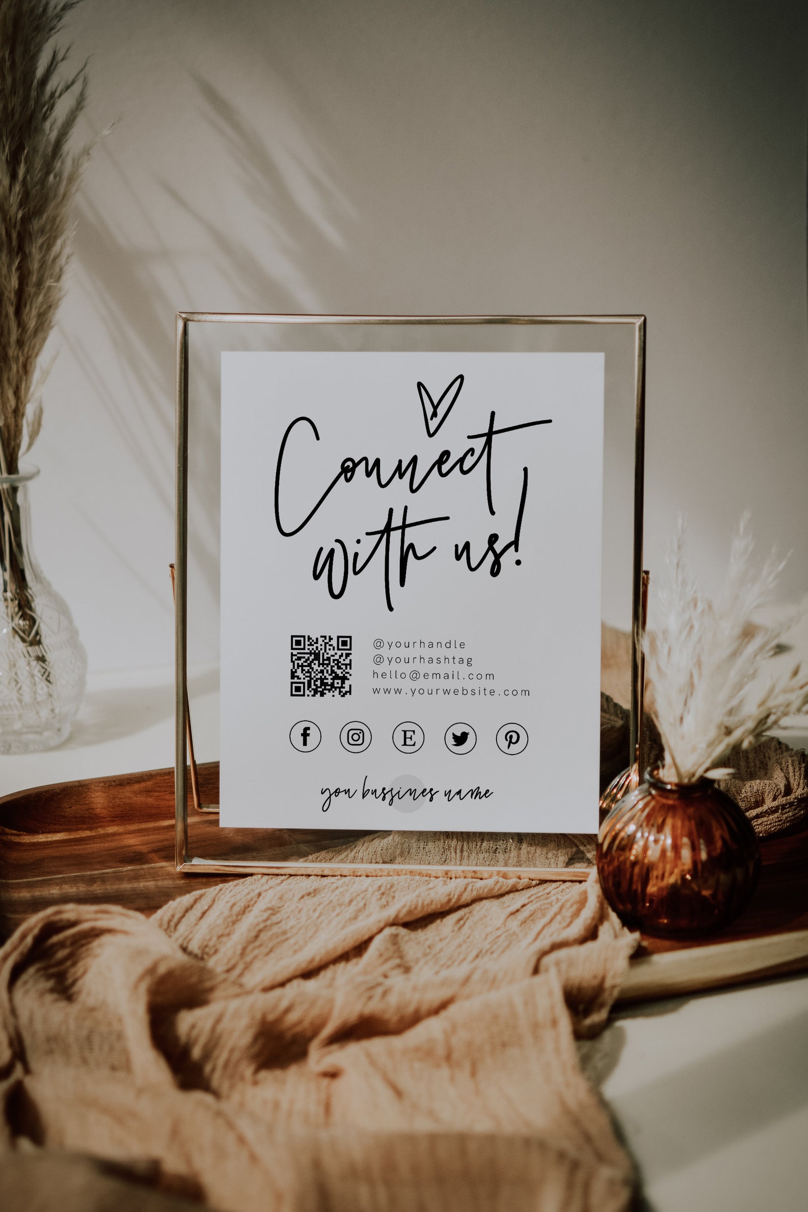 Social Media Sign Template Follow Us Sign Instagram Sign - Etsy