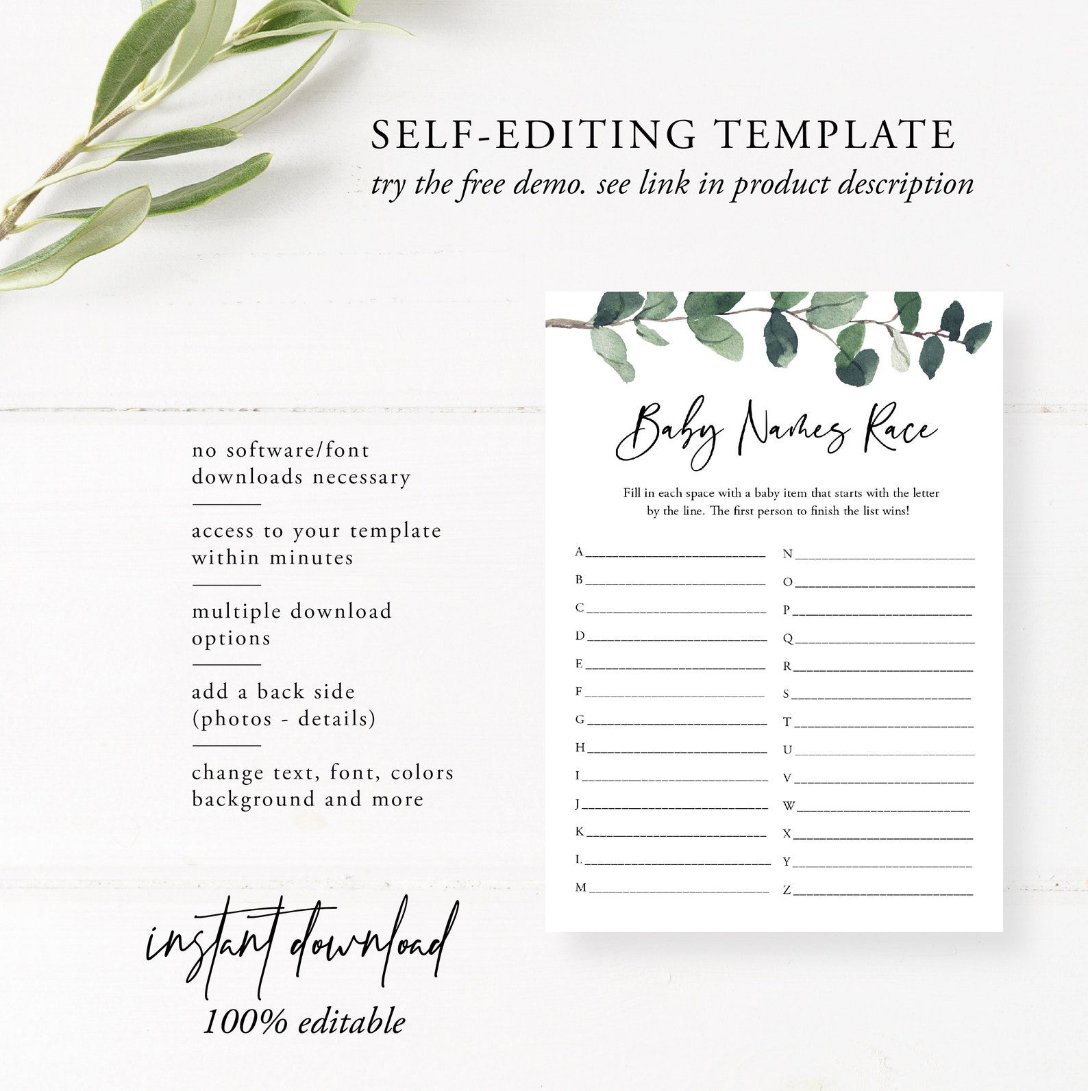 Baby ABC Game Printable Baby Shower Game What Baby Item A | Etsy