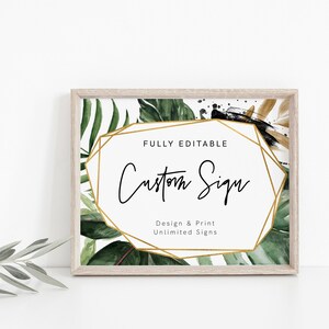 Tropical Sign Template, Custom Sign, Tropical Sign, Printable Signs for ...