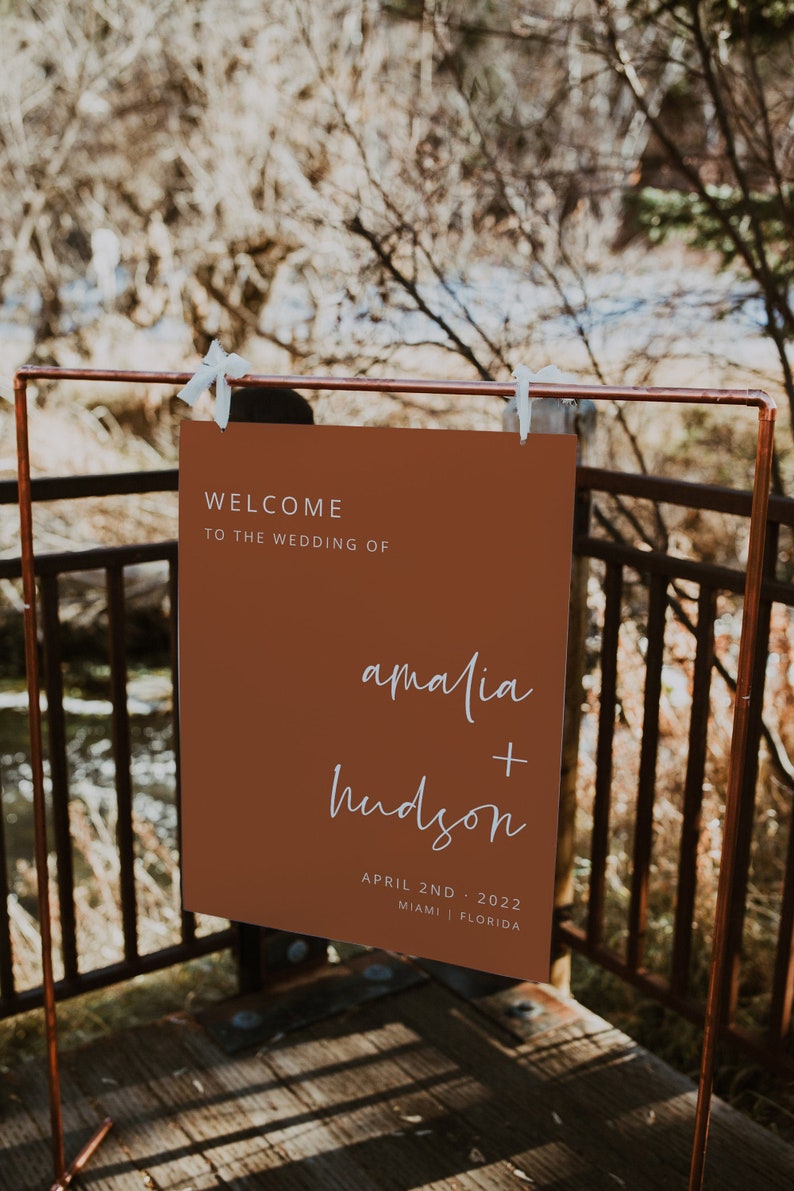 Boho Welcome Sign Template Boho Wedding Terracotta Wedding | Etsy