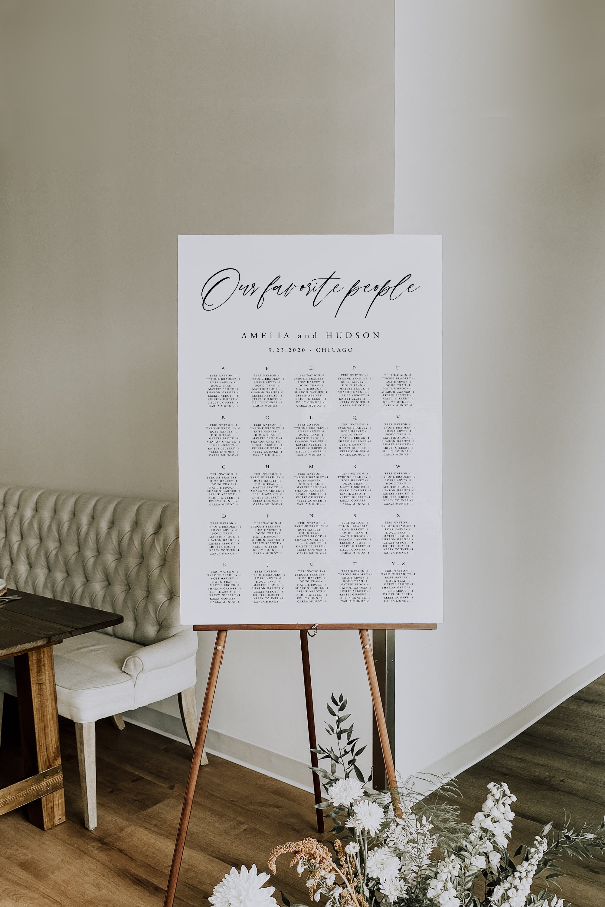 Elegant Seating Chart Poster Printable Wedding Seating Sign - Etsy