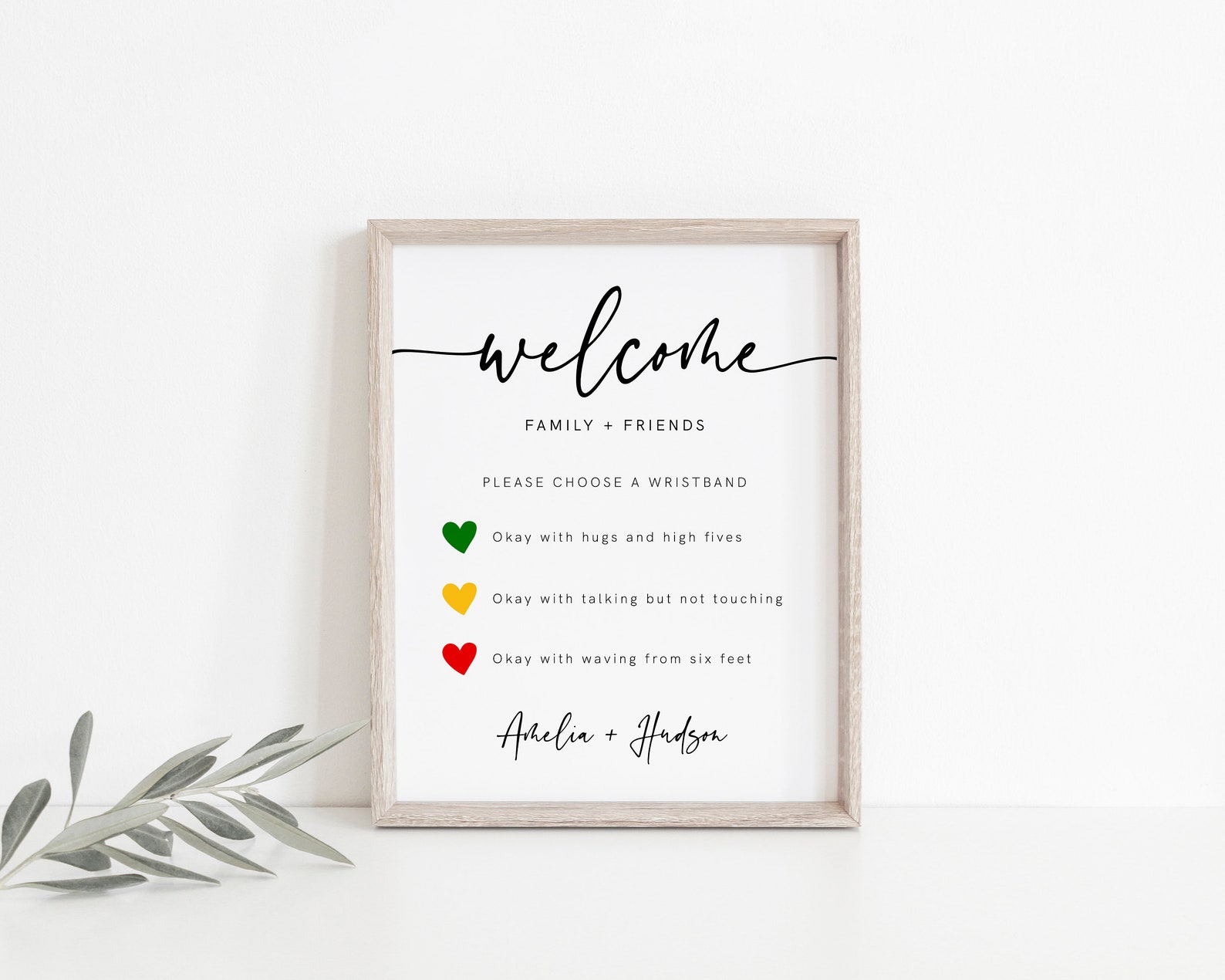 Social Distance Wedding Wristband Sign, Covid Wedding, Color Coded ...