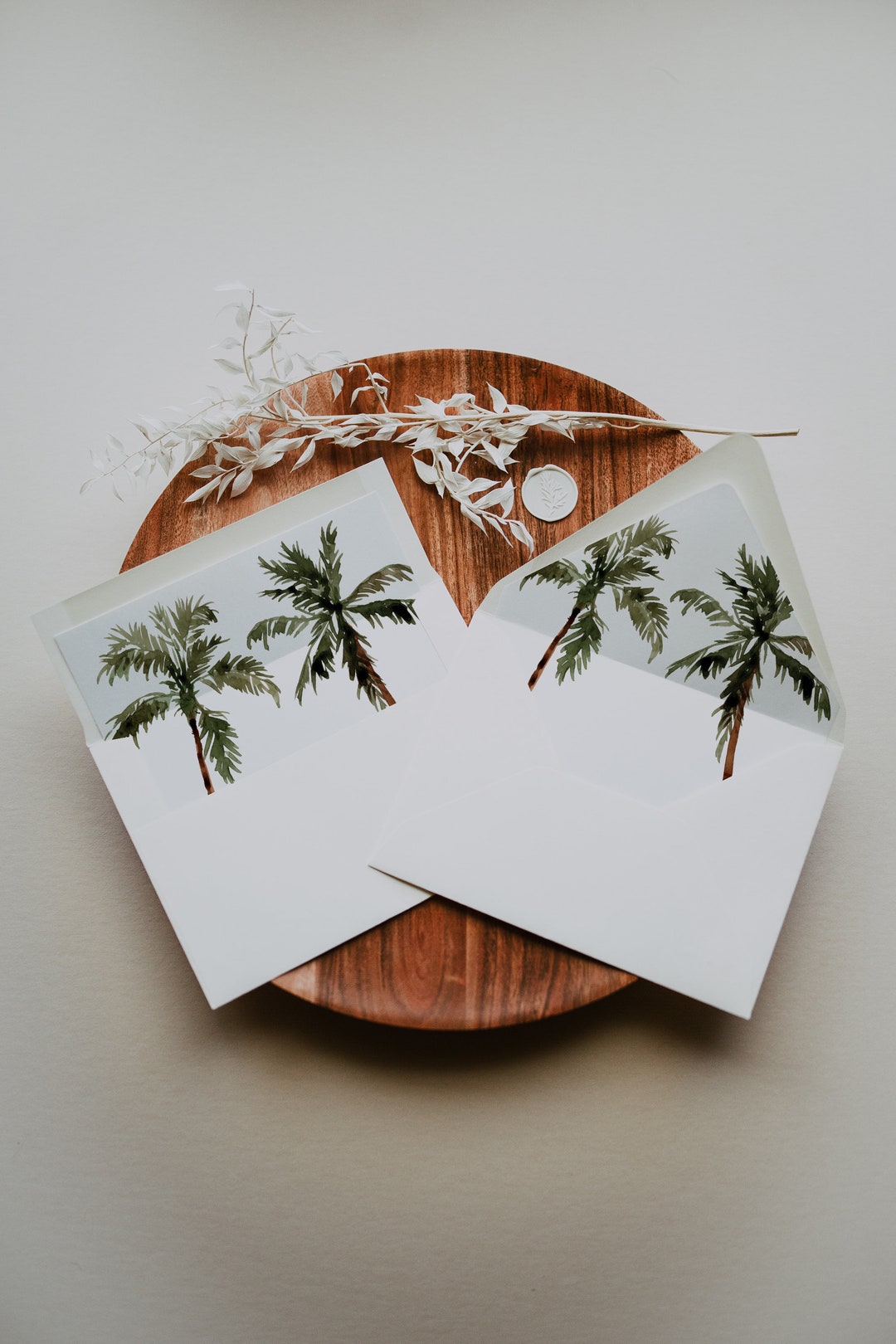 Palm Envelope Liner Template, Printable Tropical Envelope Flap ...