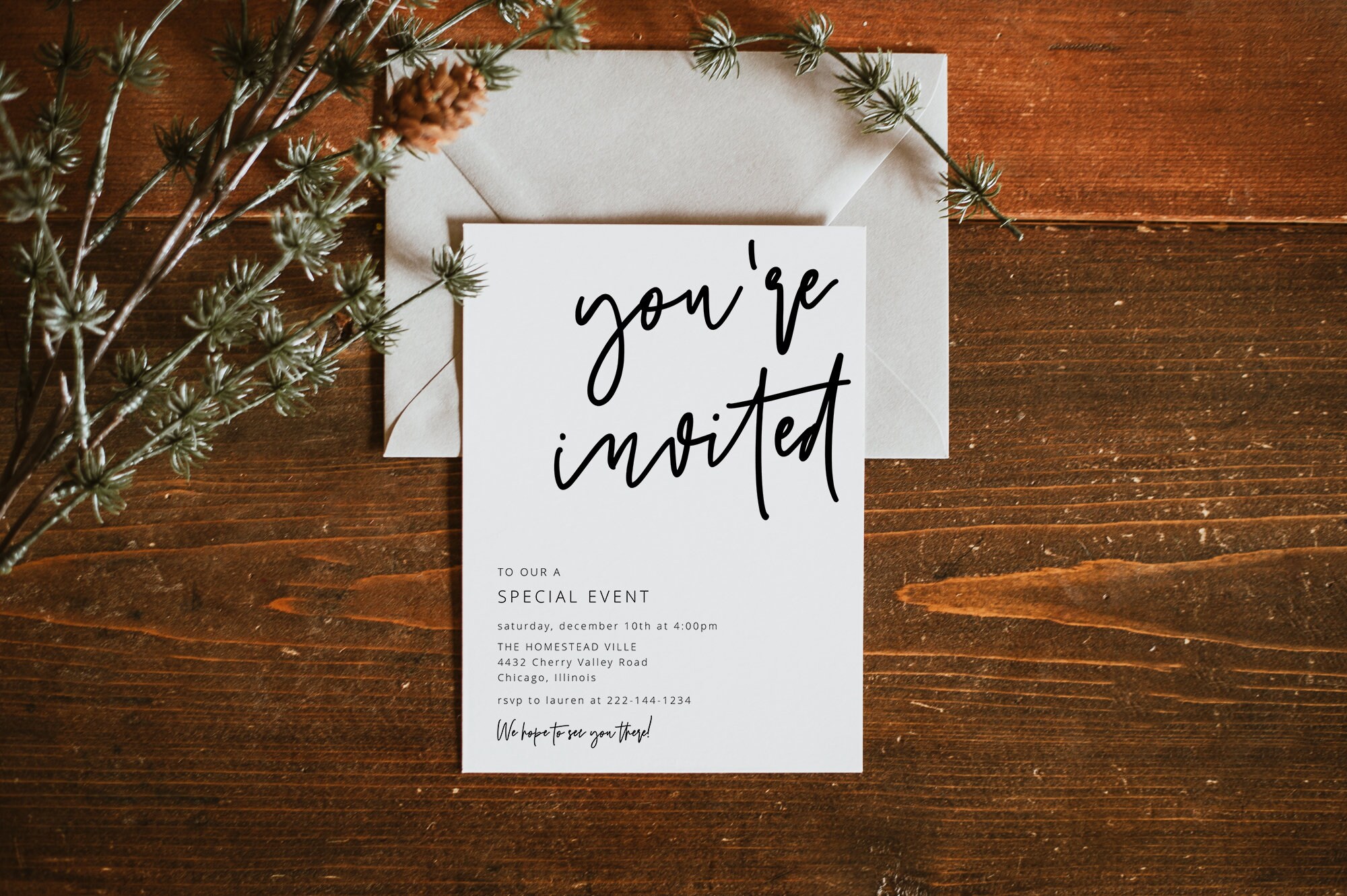 Modern Business Invitation Template, Minimalist You're Invited, Special ...