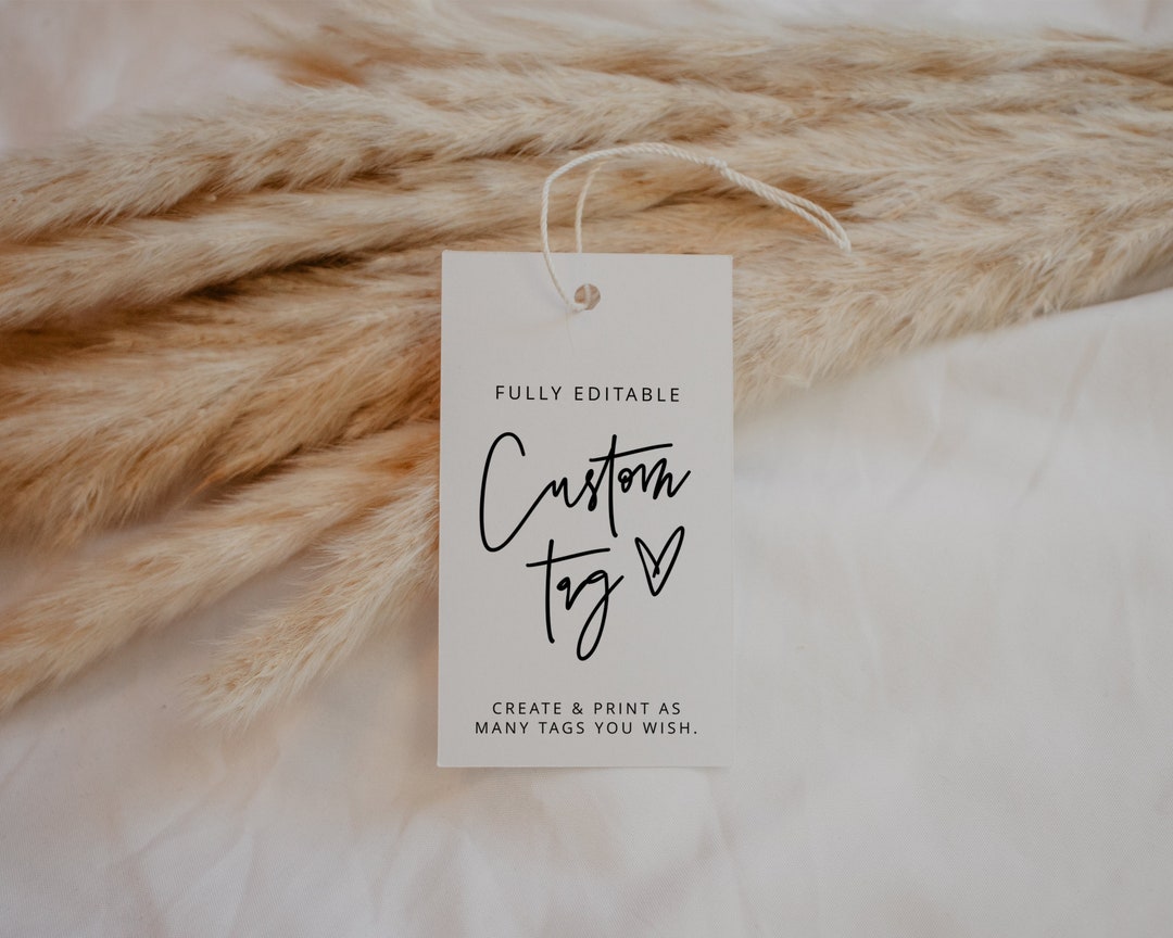 Editable Tags Instant Download, Calligraphy, Custom Tag, Minimalist Tag ...