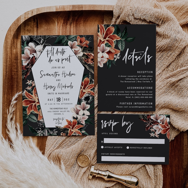 Goth Wedding Invitation - Etsy