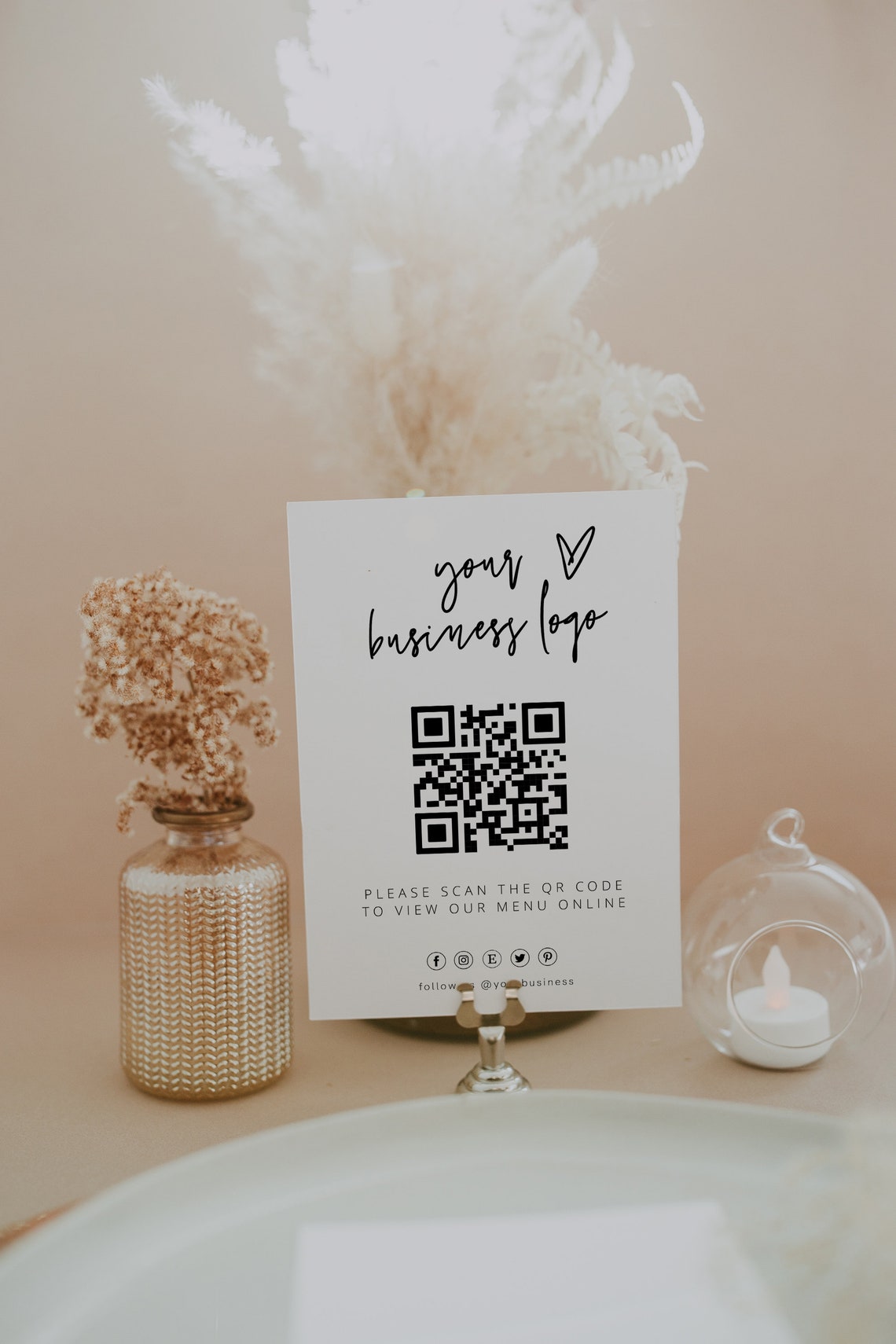 Menu QR Code Sign, Modern Menu QR Code Scanning Sign, Scan to View Our ...