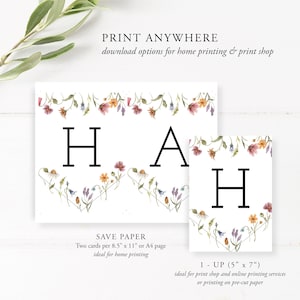 Wildflower Banner Template, Blue Wildflower Birthday, Custom Banner ...