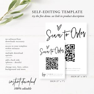 Menu QR Code Sign, Modern Menu QR Code, Scan to Order, Scan to View Our ...