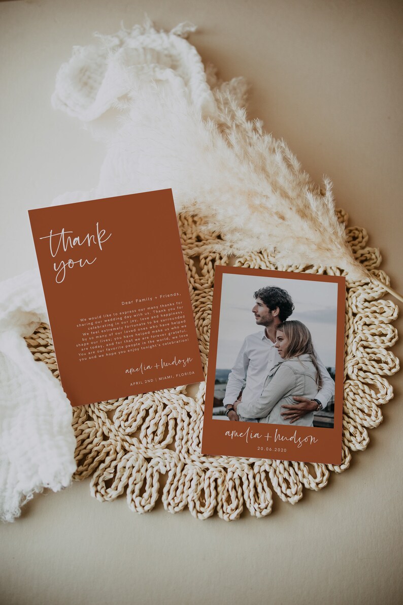 Boho Thank You Card Template Thank You Letter Note Printable - Etsy