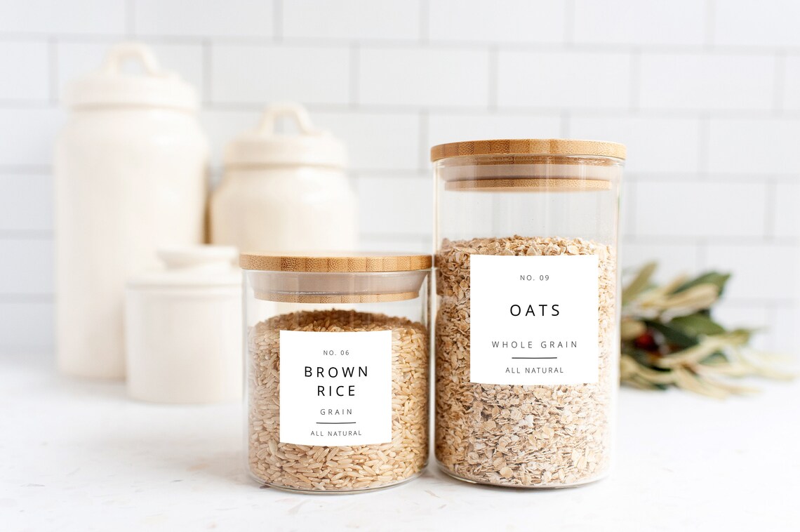 Pantry Labels Template, Modern Minimalist Spice Jar Label, Jar Label ...