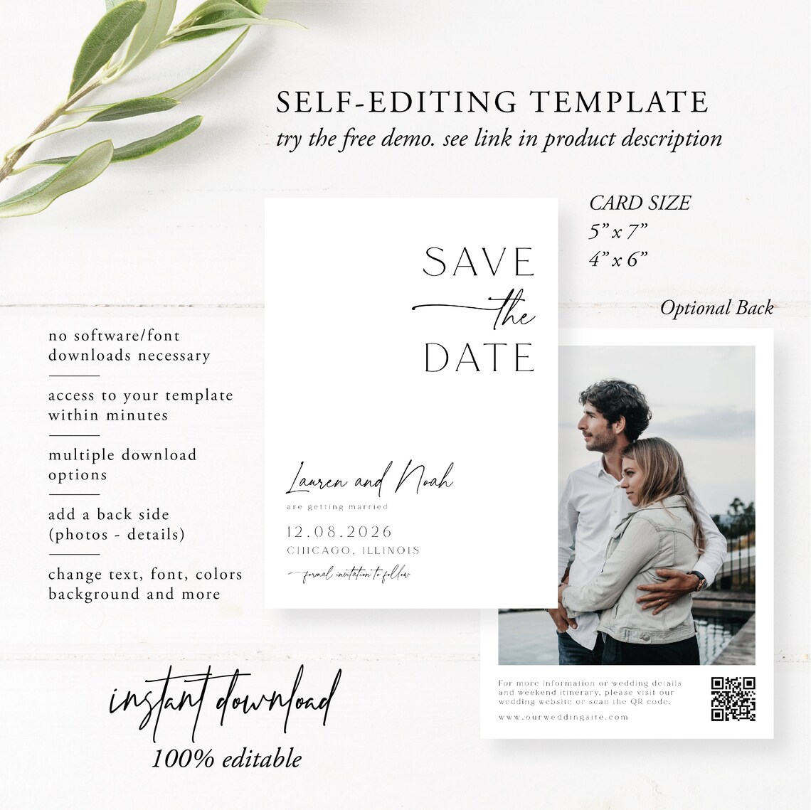 Minimalist Save the Date QR Code Save the Dates Modern Save - Etsy