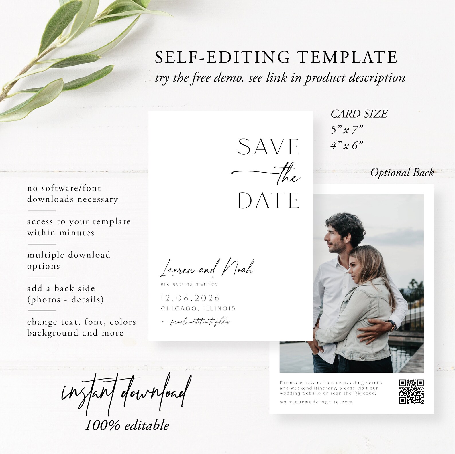 Minimalist Save the Date QR Code Save the Dates Modern Save - Etsy