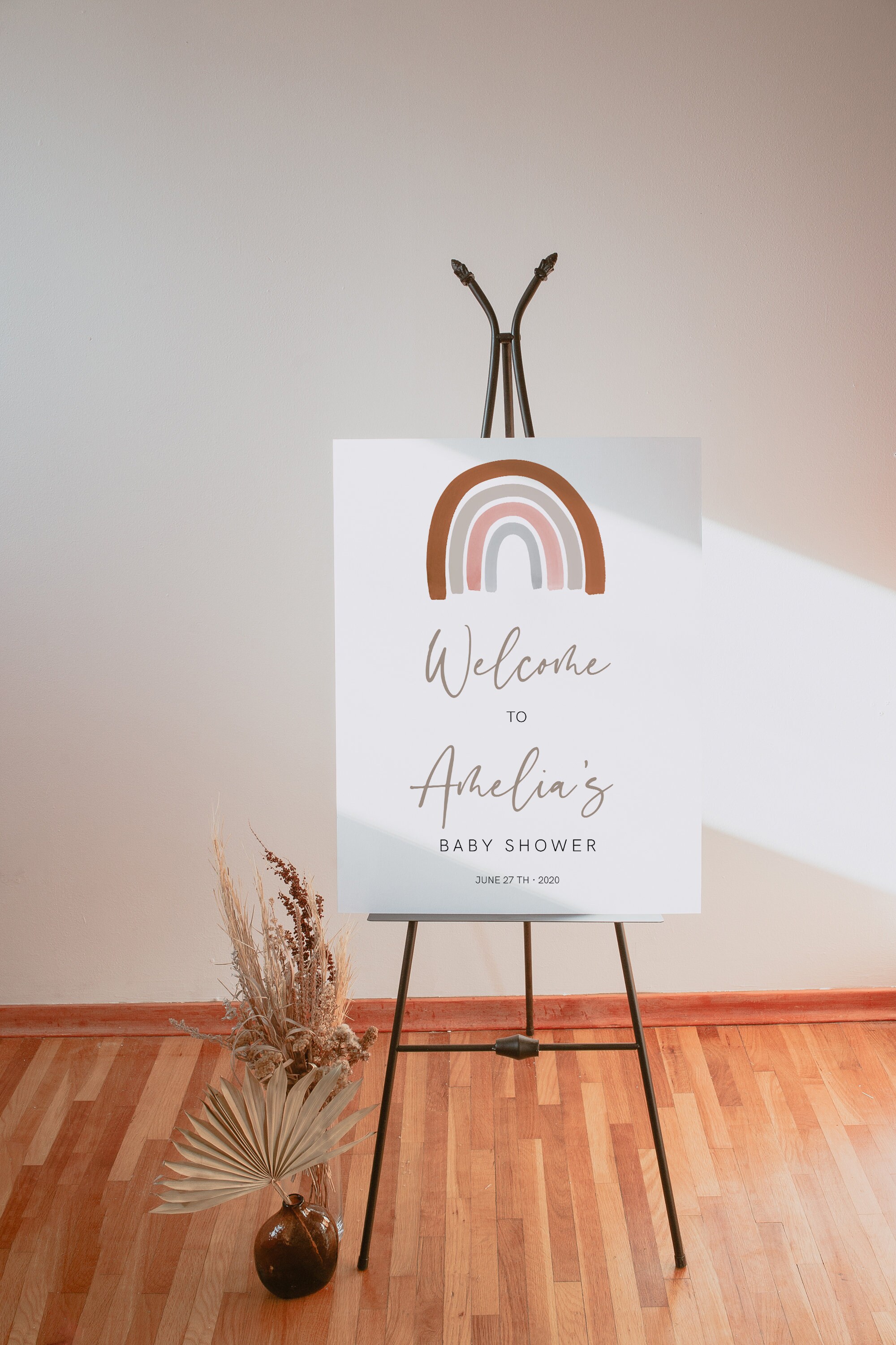 Welcome Sign Rainbow Baby Shower Boho Welcome Sign Bohemian | Etsy