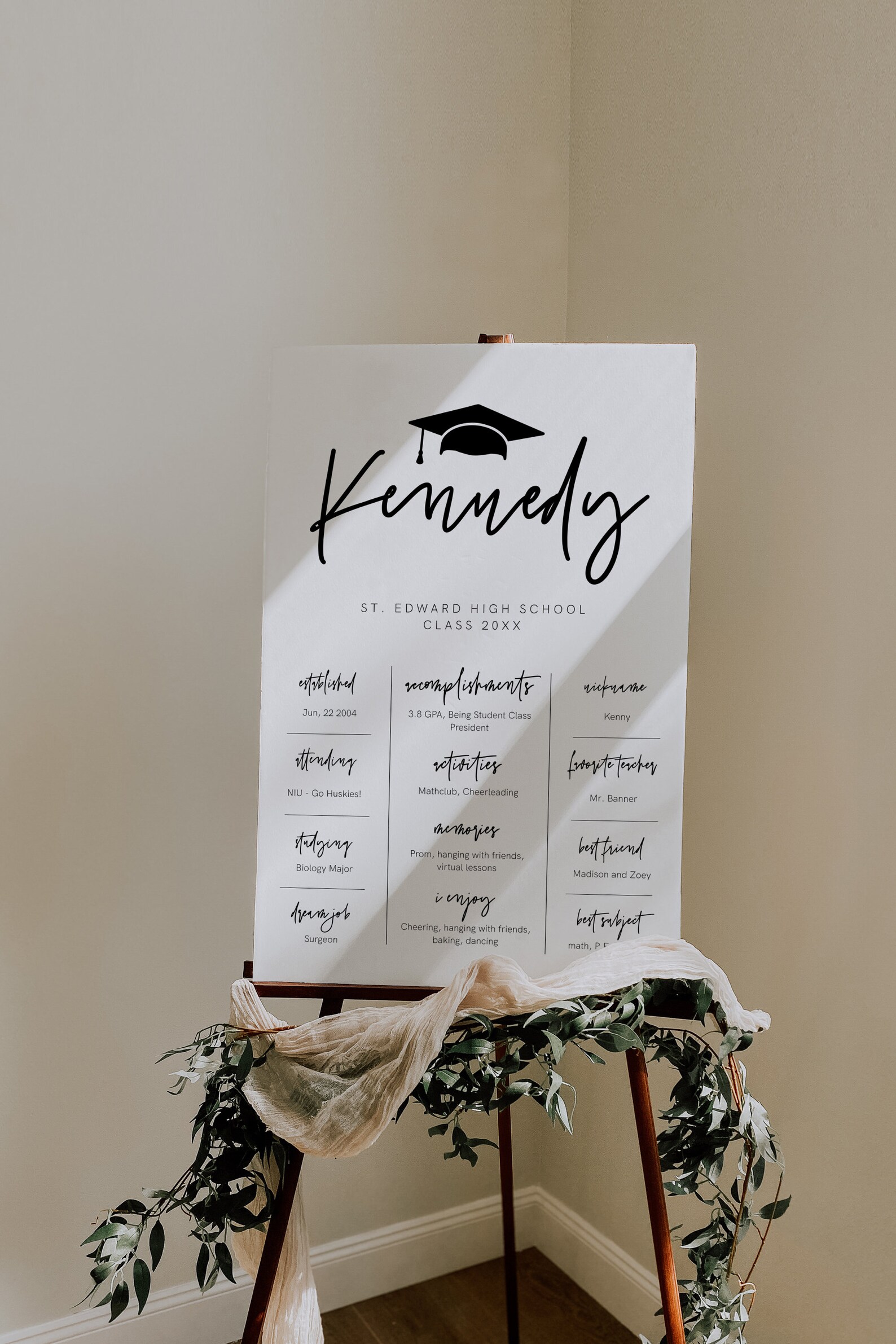 Graduation Milestone Poster Board Template Printable - Etsy