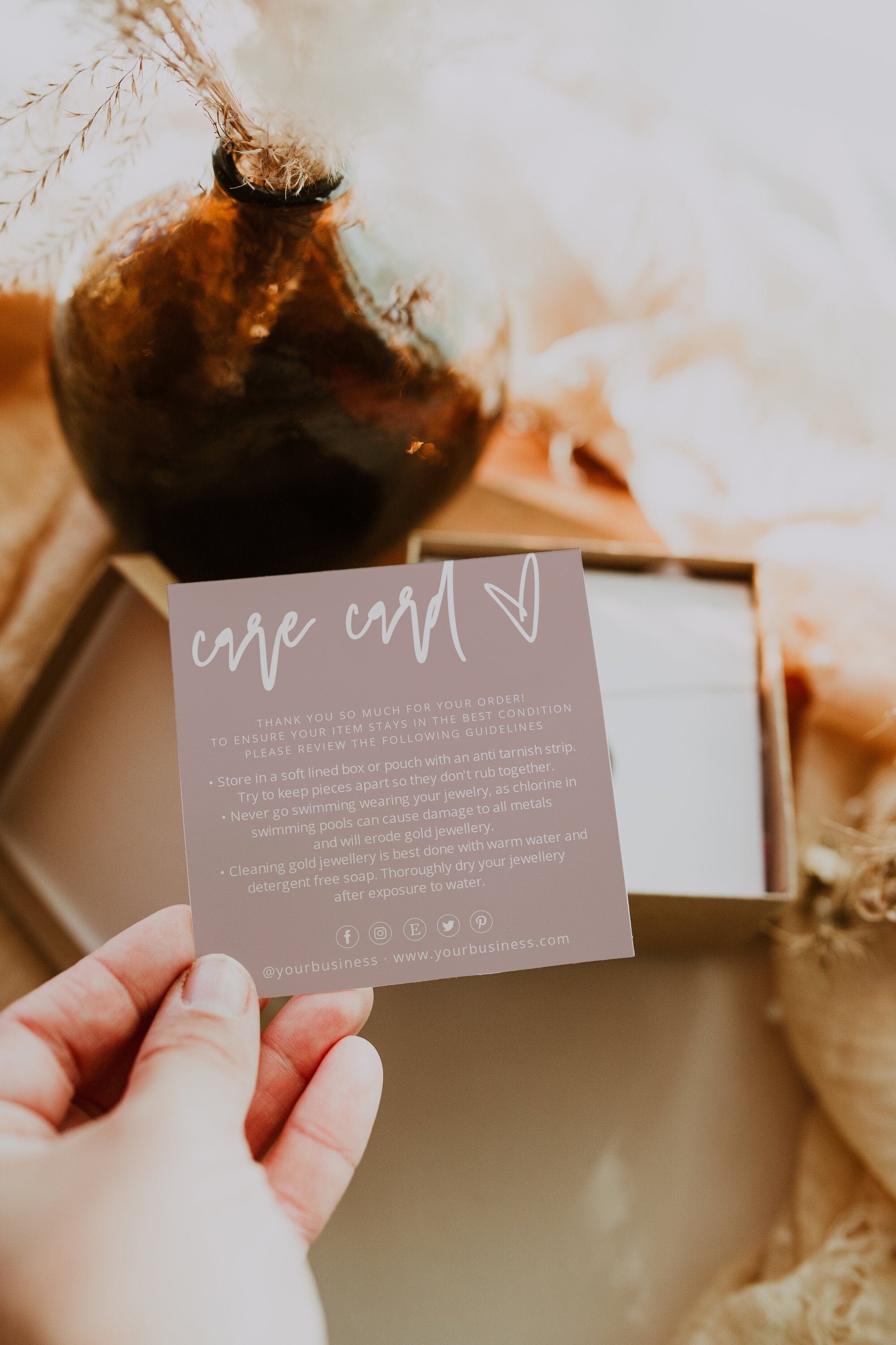Care Card Template Small Business Care Card Jewelry Care | Etsy