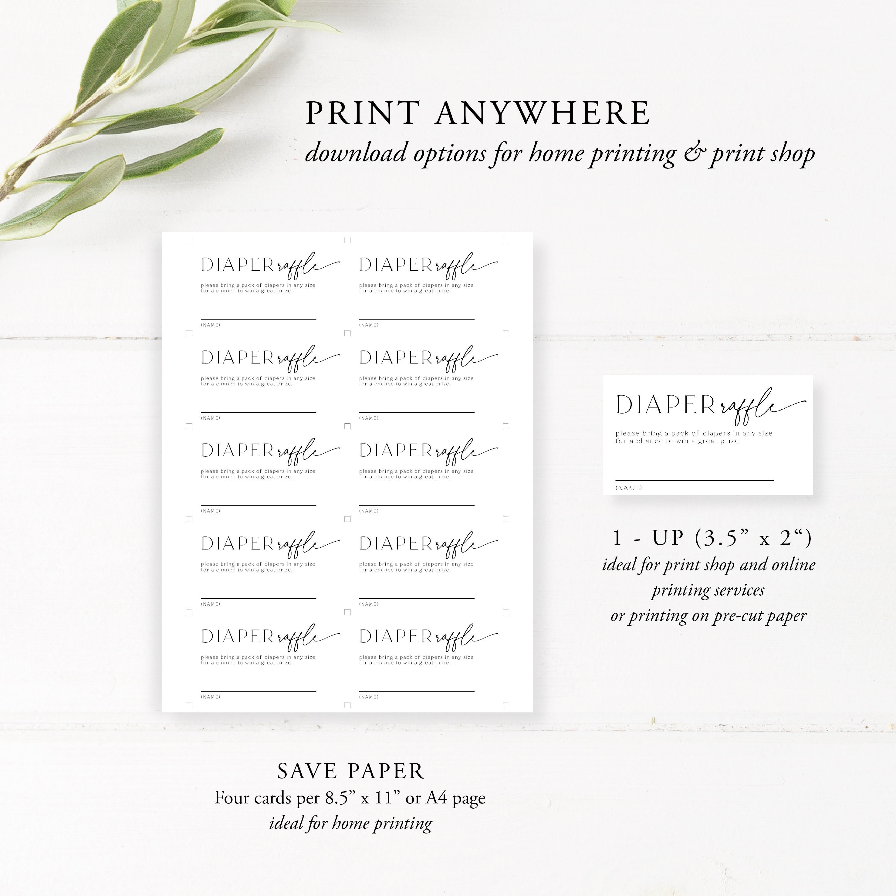 Minimalist Books for Baby, Diaper Card, Editable Printable Baby Shower ...