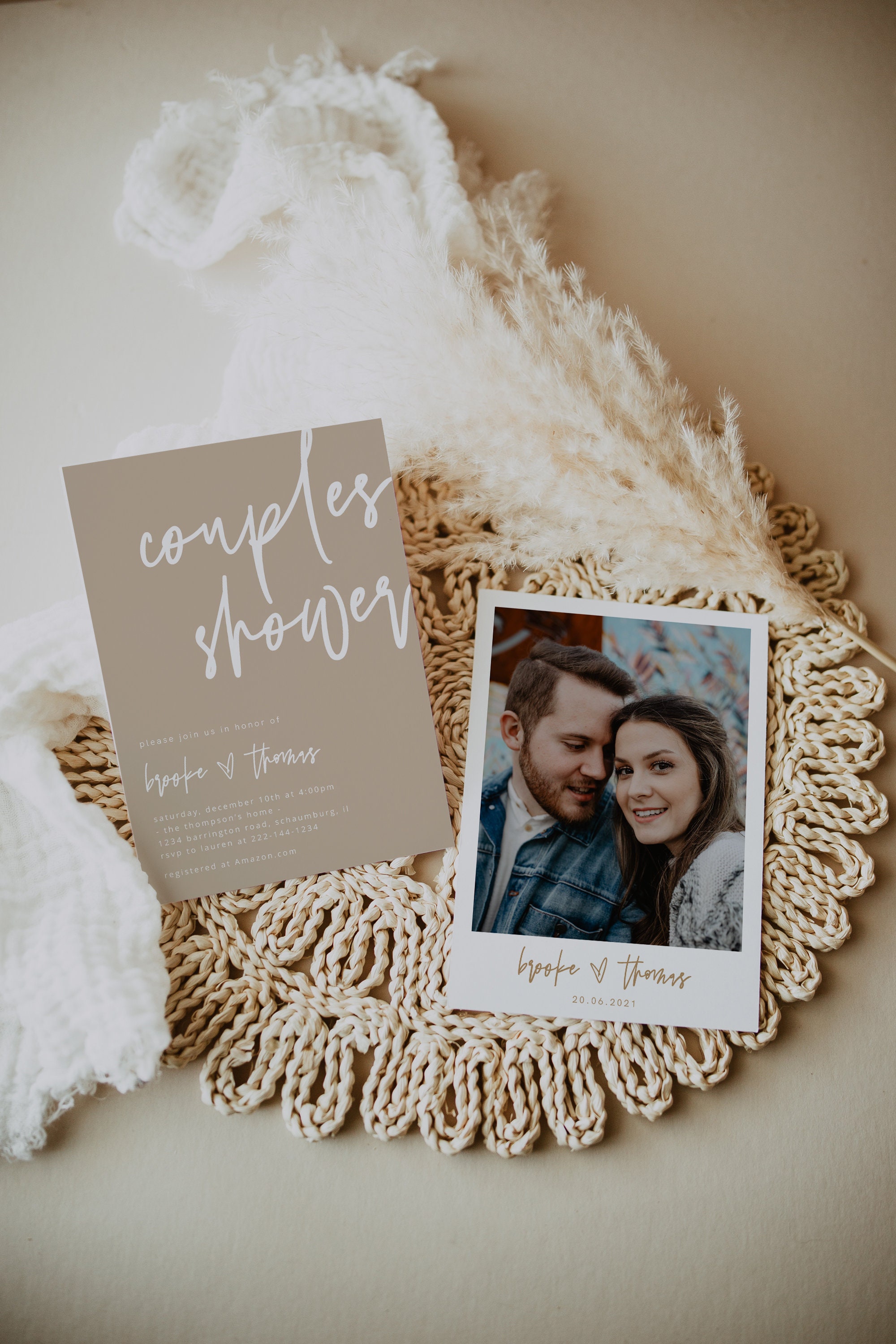 Modern Couple Shower Invitation Template Minimalist Couple - Etsy