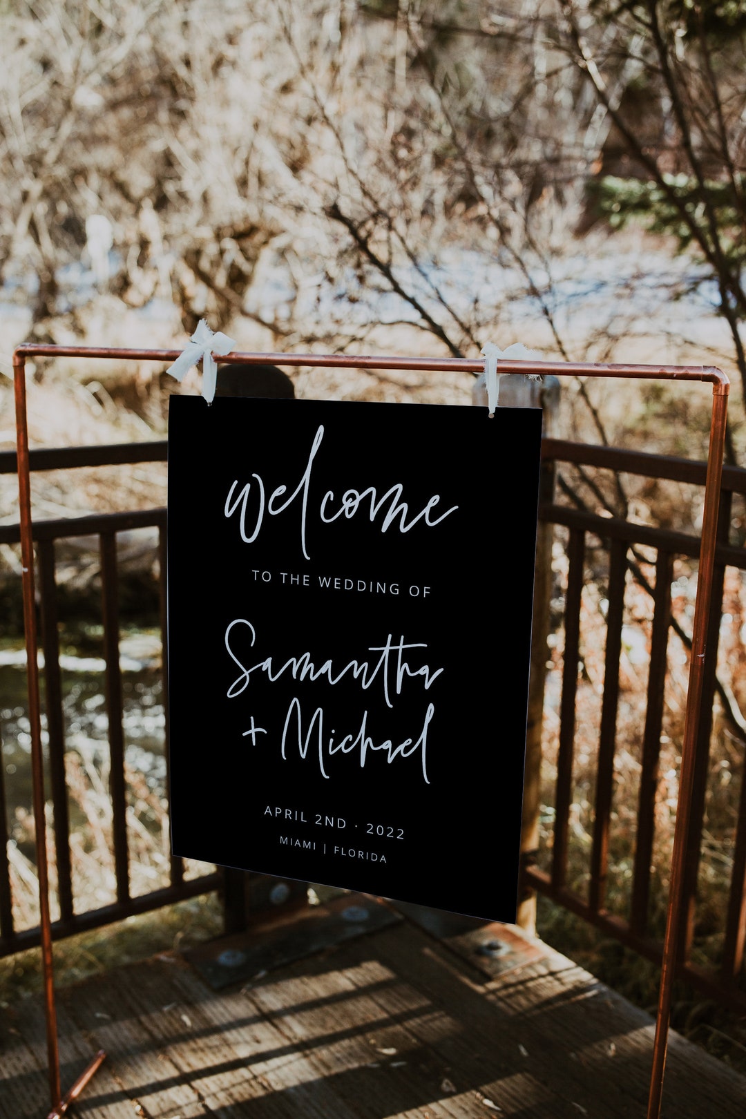 Modern Welcome Sign Template, Modern Black Wedding, Printable Wedding ...