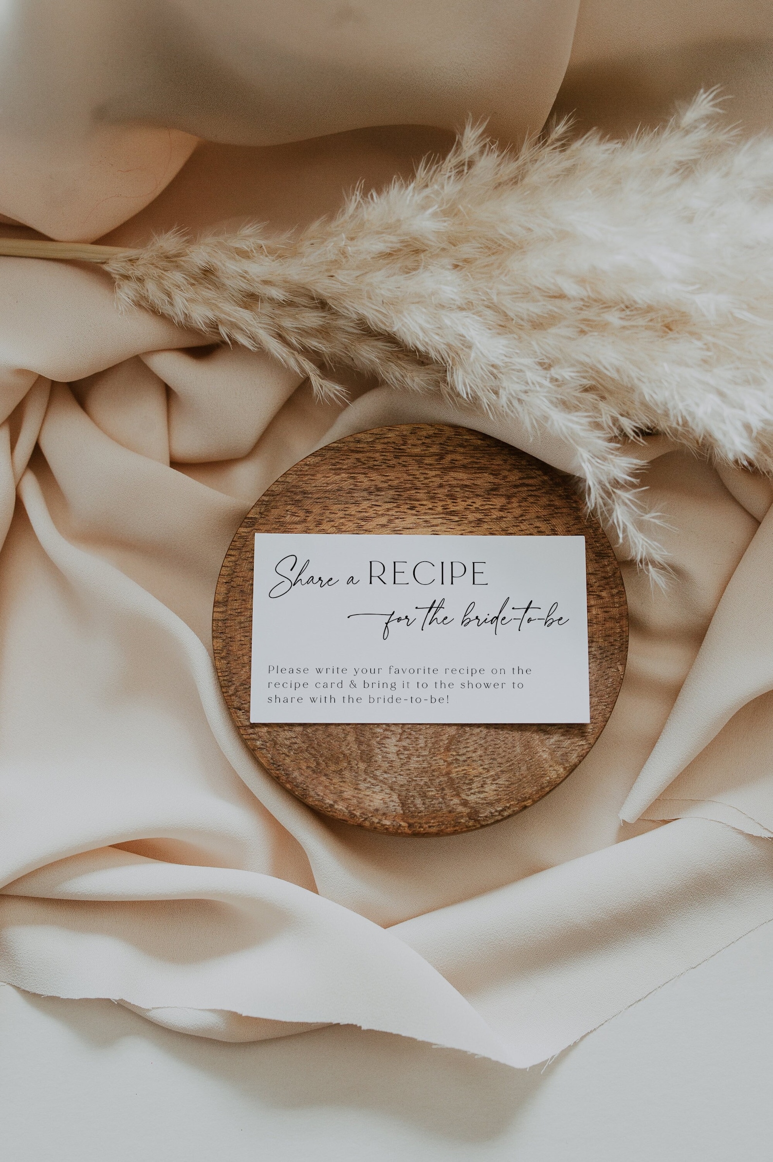 Minimalist Recipe Request Card Template Bridal Shower Recipe - Etsy