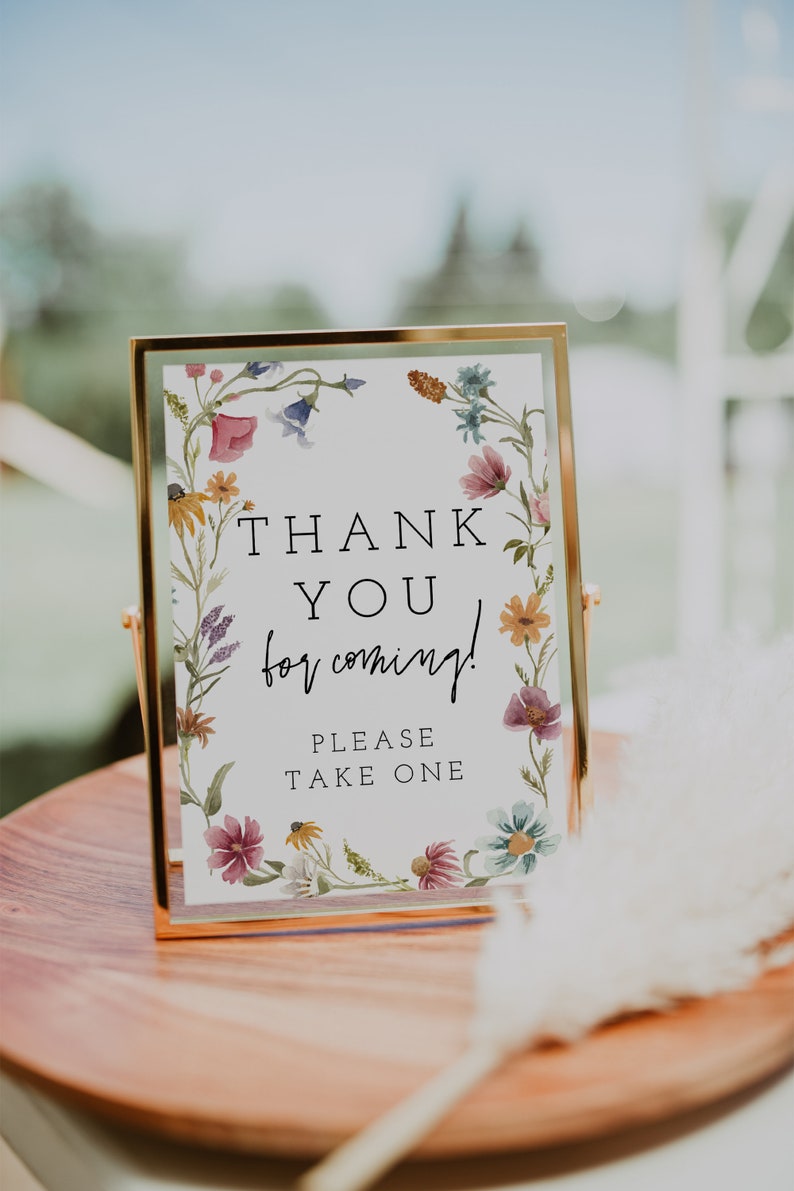 Wildflower Favors Sign Template Wildflower Wedding Favor - Etsy
