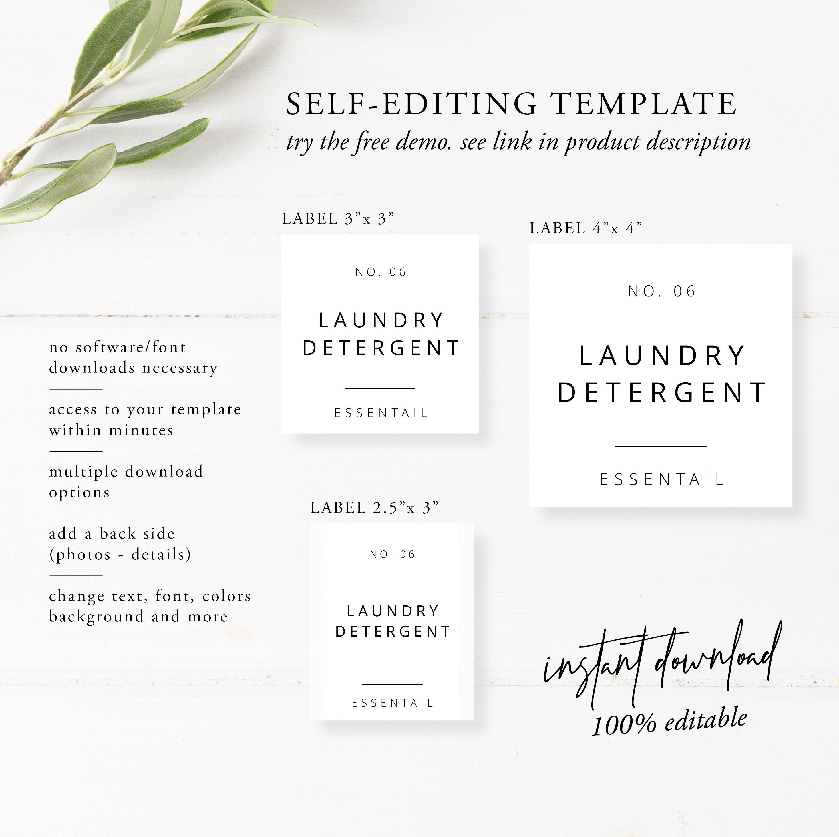 Laundry Labels Template, Custom Laundry Room Labels, Home Organization ...
