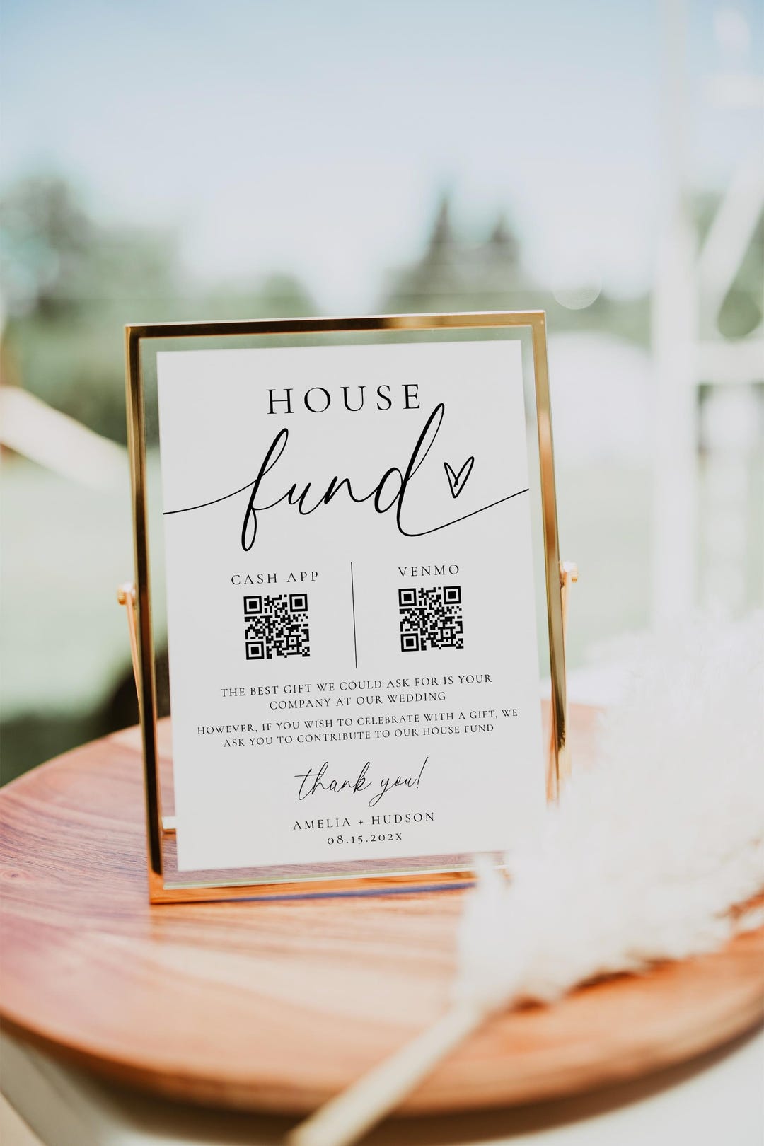 House Fund Sign, House QR Code Sign, Printable QR Code for Wedding ...