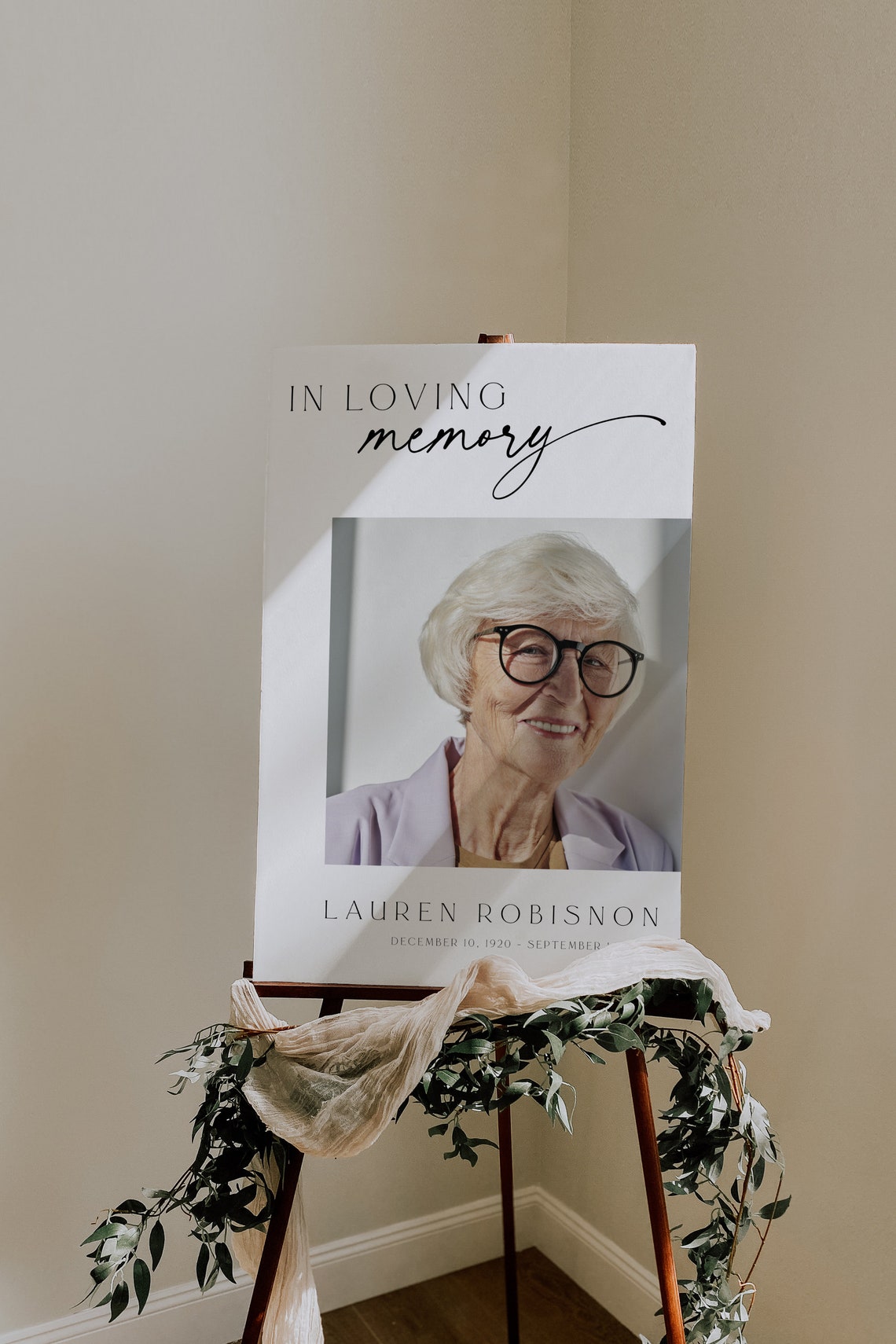 In Loving Memory Sign Funeral Welcome Sign Editable - Etsy